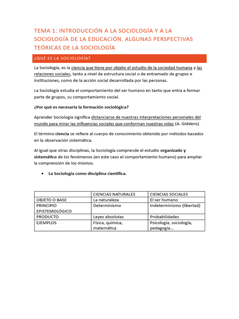 Tema 1-4 | PDF | Sociología | Sociedad