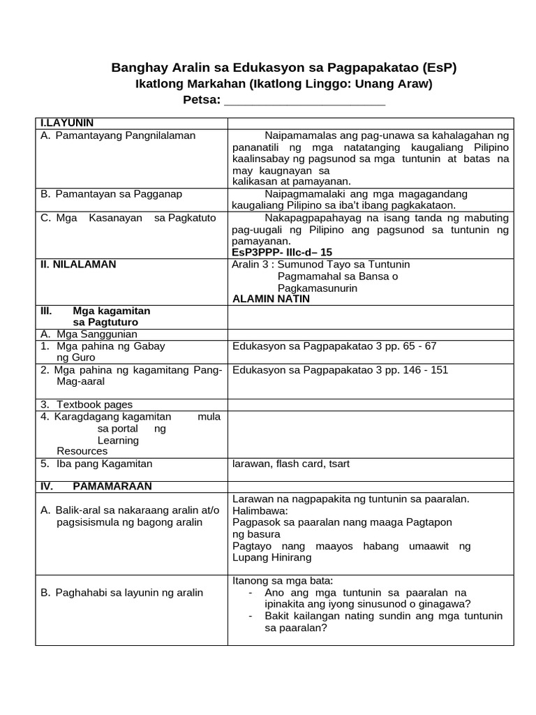Esp - 3RD Quarter - Week 3 | PDF