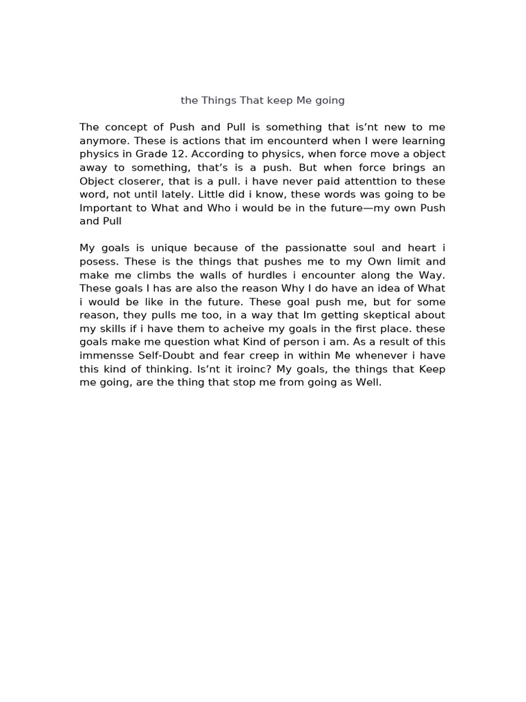 The Things That Keep Me Going | PDF