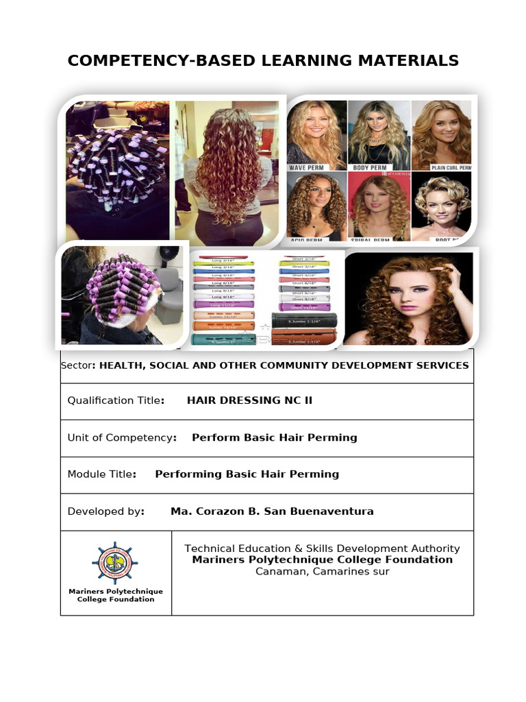 Basic Hair Perming Competency Guide | PDF | Hair Loss | Hair