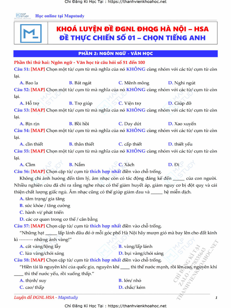 De Luyen Tap Dinh Tinh - So 01 | PDF