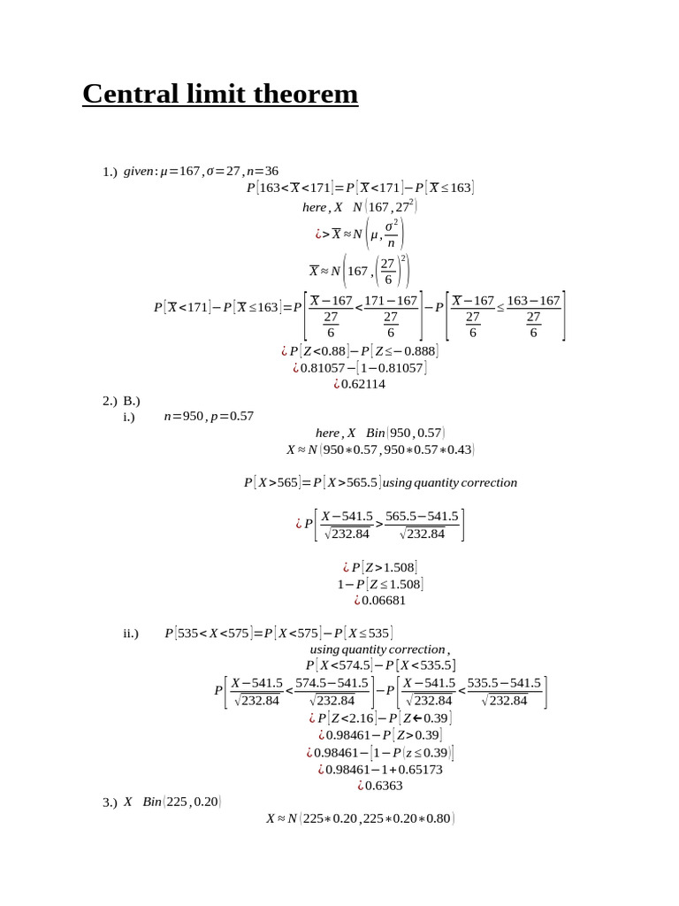 Central limit theorem (3) | PDF