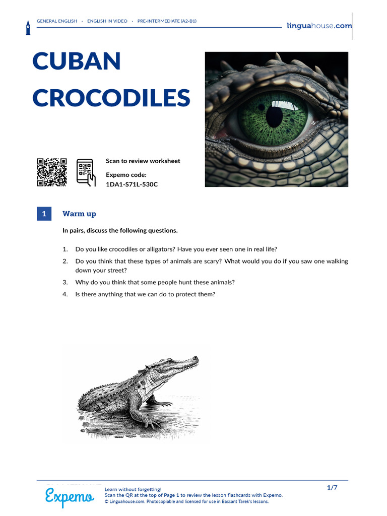 Cuban Crocodiles British English Student | PDF | Crocodile | Alligator