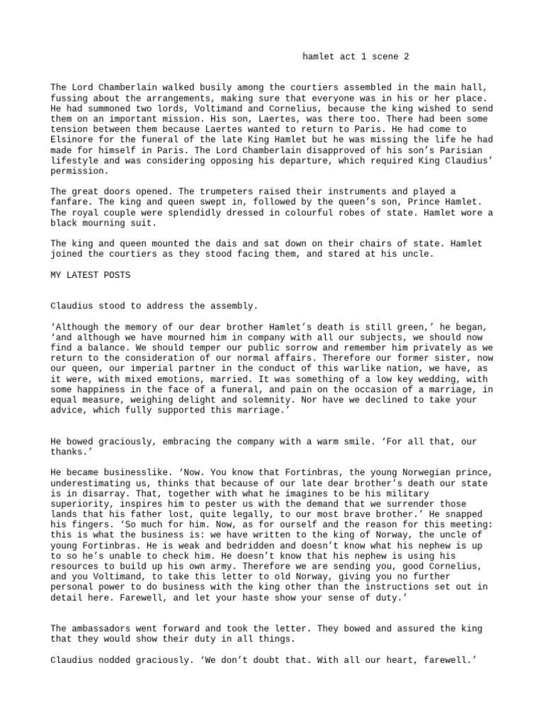 hamlet act 1 scene 2 | PDF | Hamlet