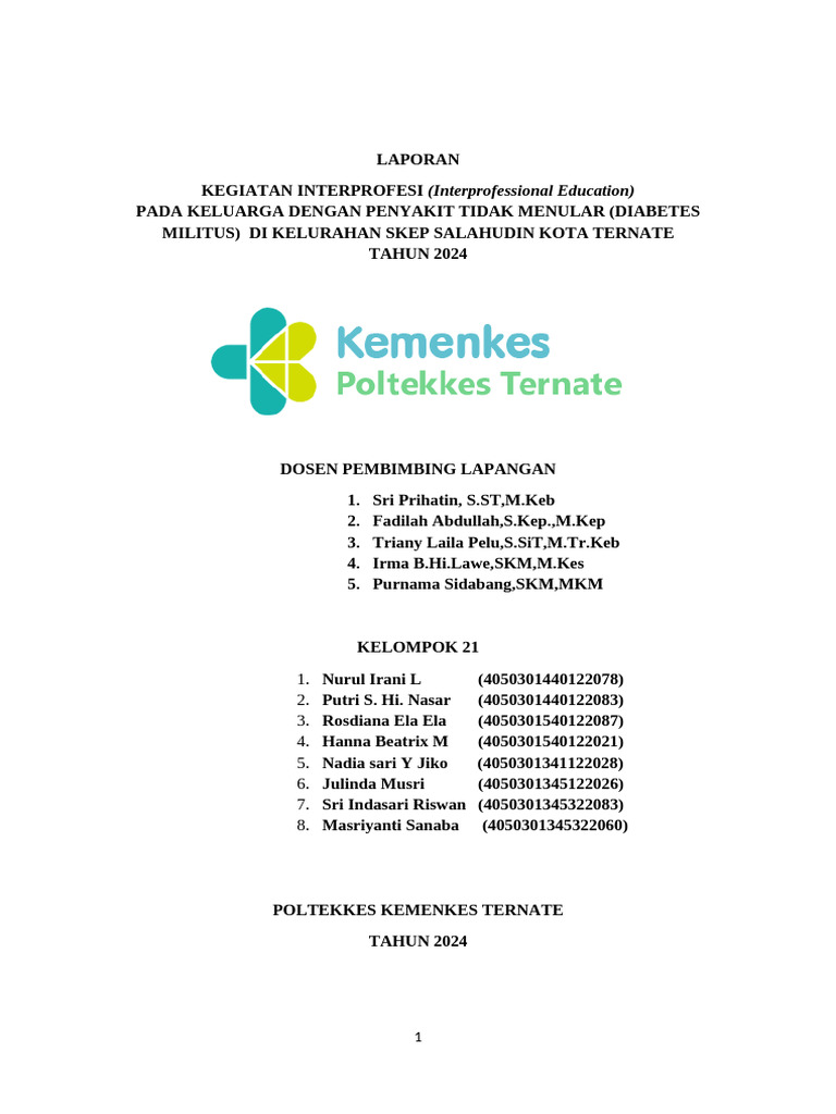 Laporan Ipe Kelompok 21 (Kasus 1)[1] | PDF