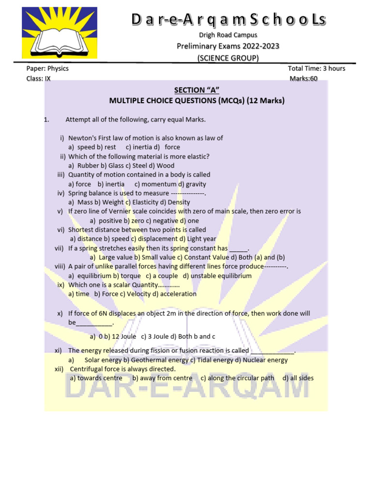 Class IX Physics | PDF | Force | Physical Sciences