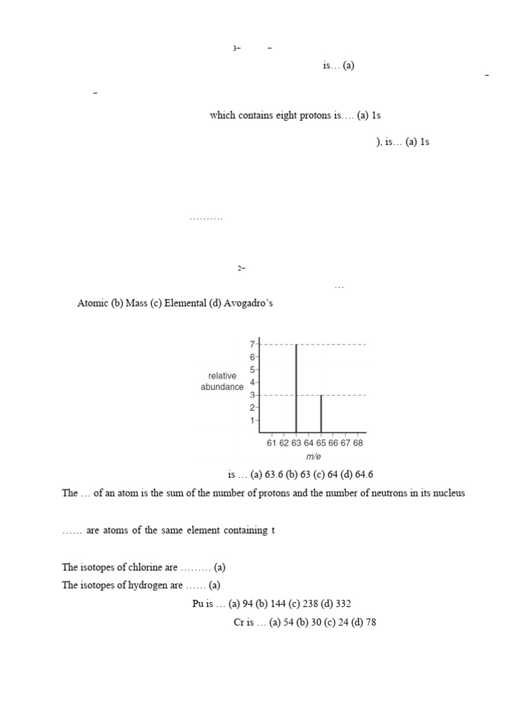 CHM 101- GENERAL CHEMISTRY TUTORIAL QUESTIONS-1 | PDF | Nuclear Physics ... CHM 101- GENERAL CHEMISTRY TUTORIAL QUESTIONS-1 | PDF | Nuclear Physics ...