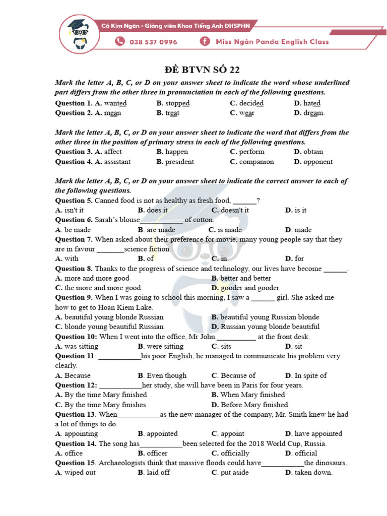 Đề BTVN số 22 | PDF | Tsunami | Rainforest