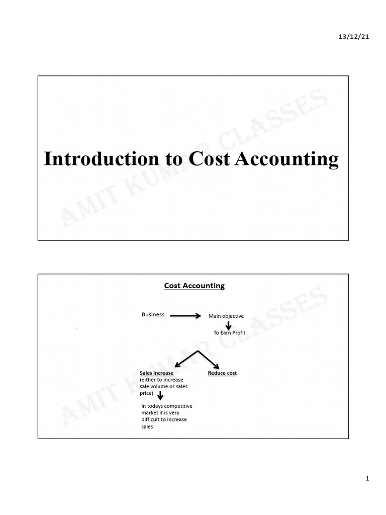 Cost Accounting Key Points | PDF | Cost Of Goods Sold | Cost Accounting