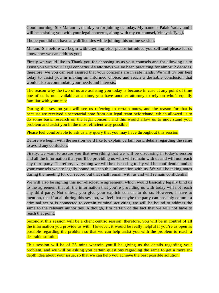 Script Kla Client Counselling | PDF | Justice | Crime & Violence