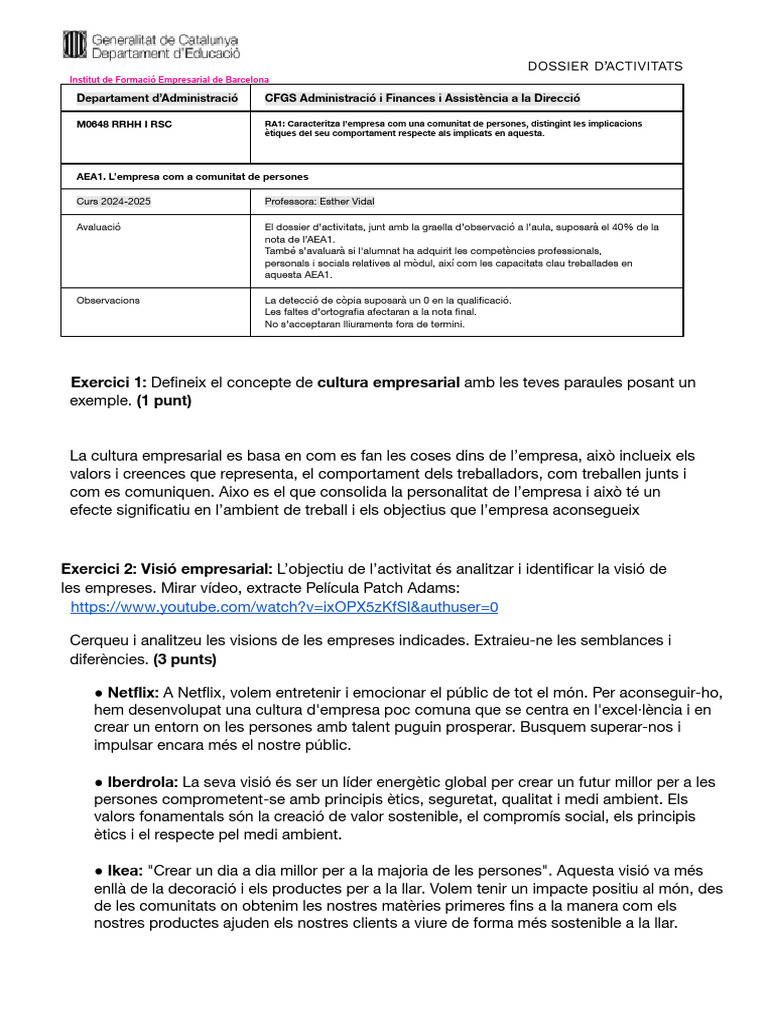 2425 - Activitats - M0648 - AEA1 Act.1 Cultura Emp, Mis | PDF