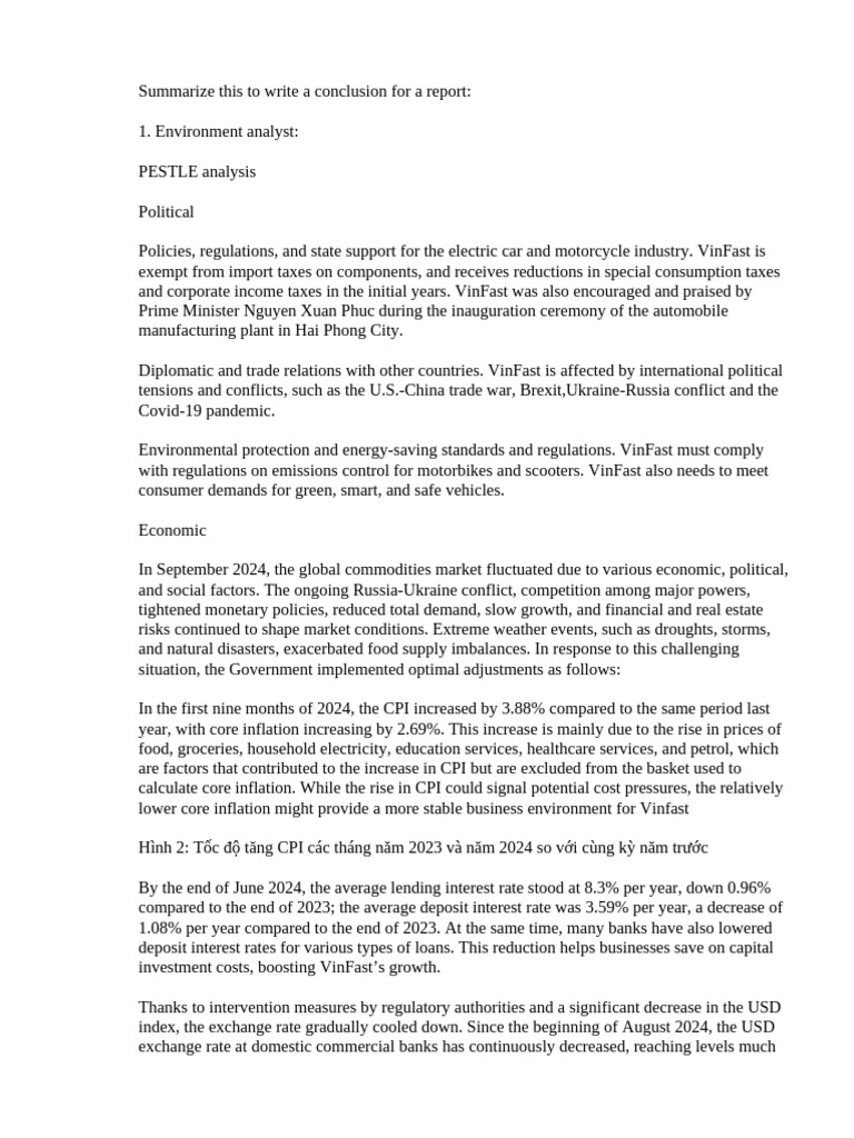 VinFast PESTLE Analysis Summary | PDF | Toyota | Electric Vehicle