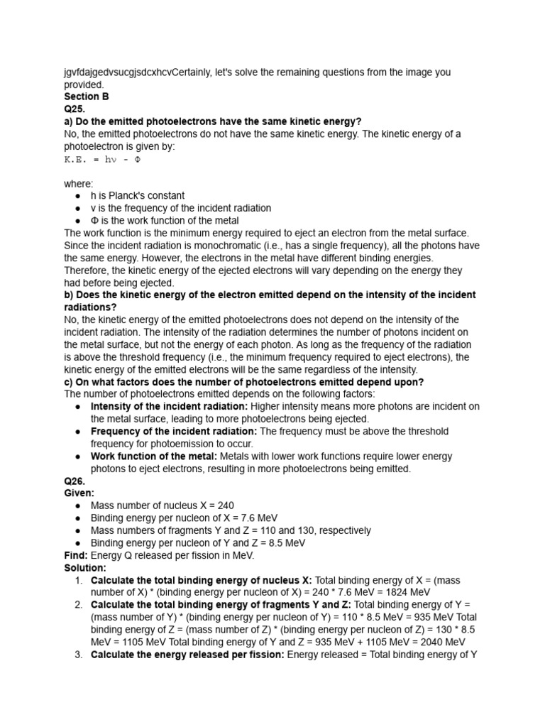 Khbadvdsyvgshnhzxbksnse, R KX | PDF | Photoelectric Effect | Binding Energy