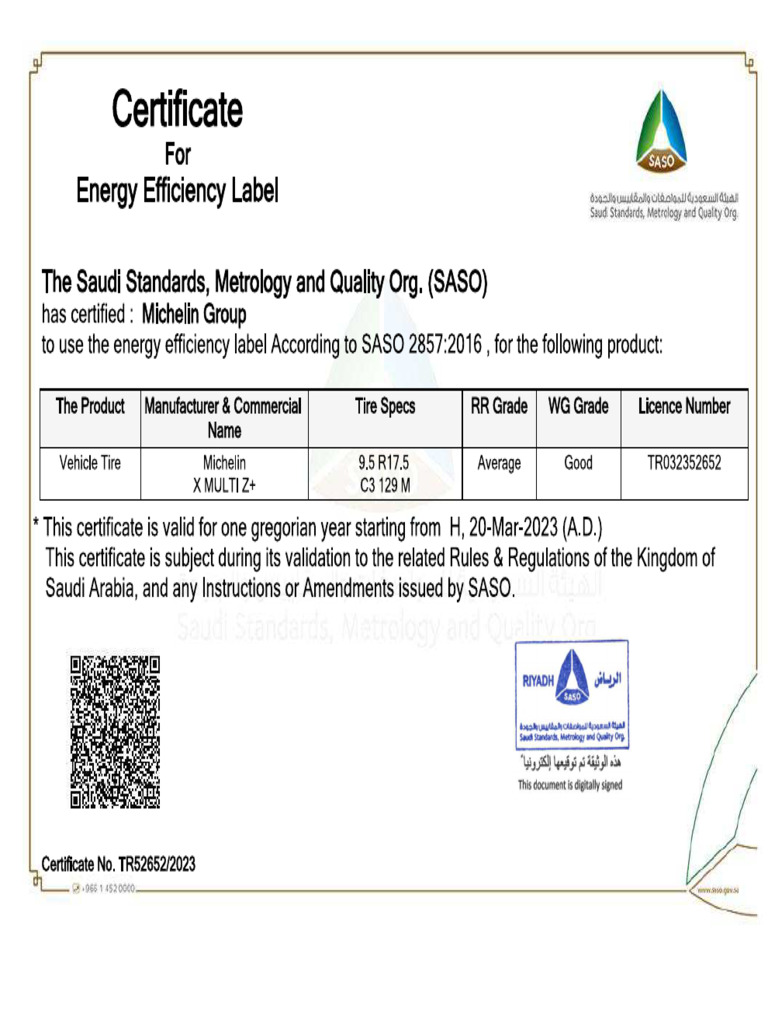 SASO Certificate | PDF