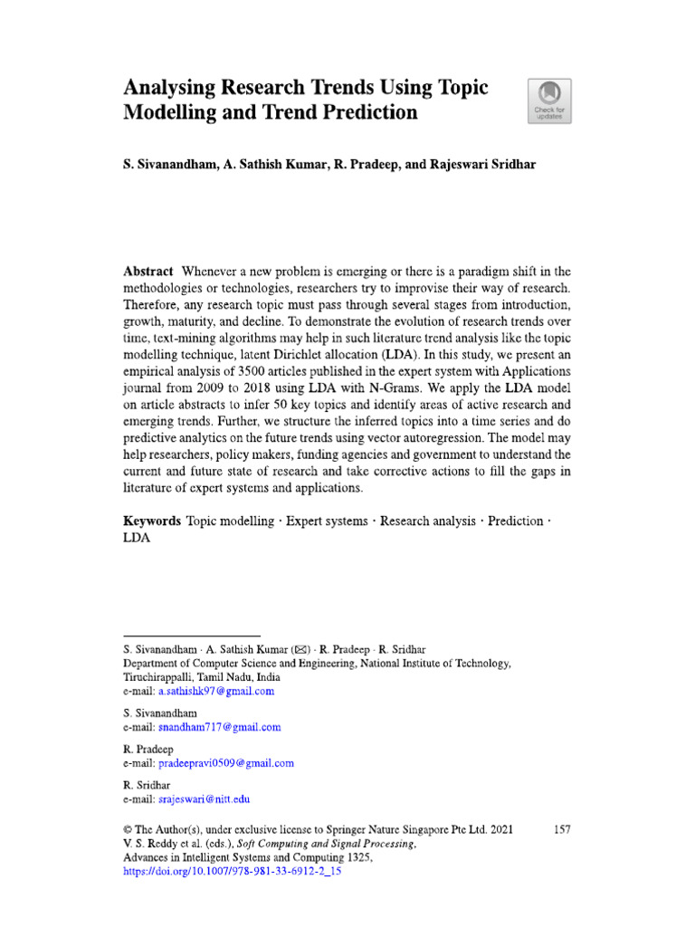 2021 - Analysing Research Trends Using Topic Modelling and Trend ...