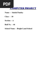 CBSE Computer Project File (Class 10) | PDF | Software | Computer Science