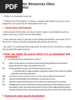 Water Resources Class 10 Notes PDF | PDF | Dam | Water Resources