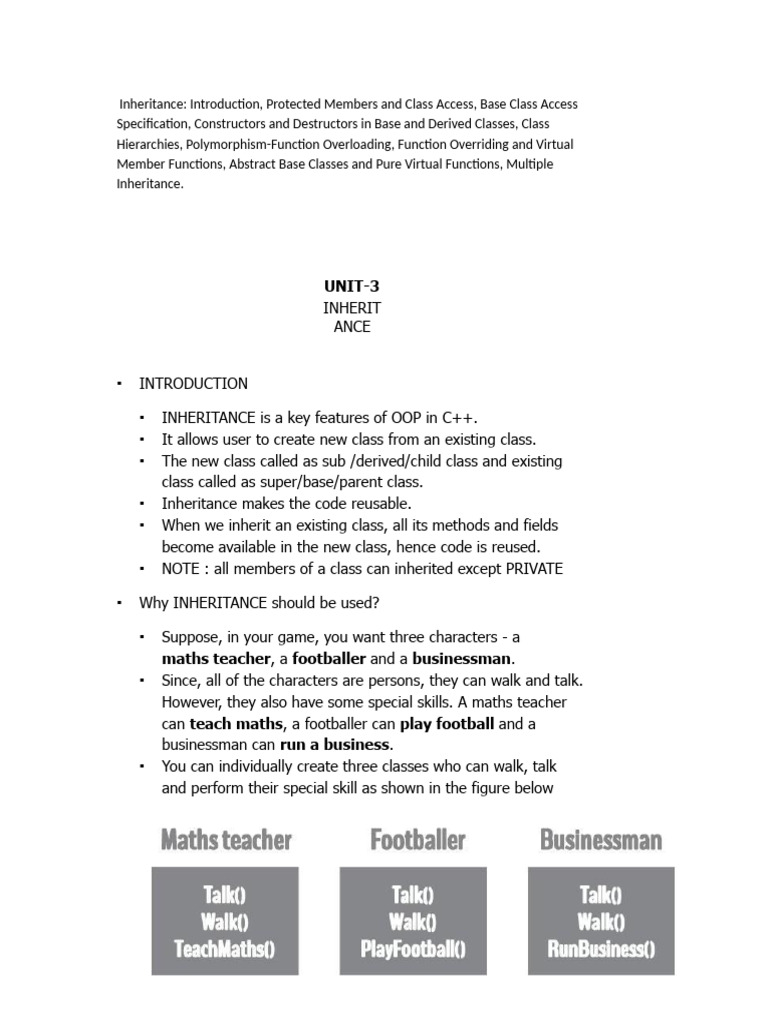 C Inheritance Pdf Class Computer Programming Inheritance Object Oriented Programming