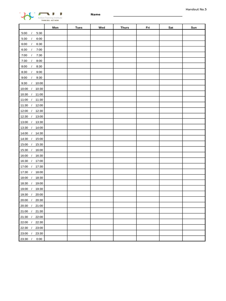Handout05 Template 168 Planner | PDF