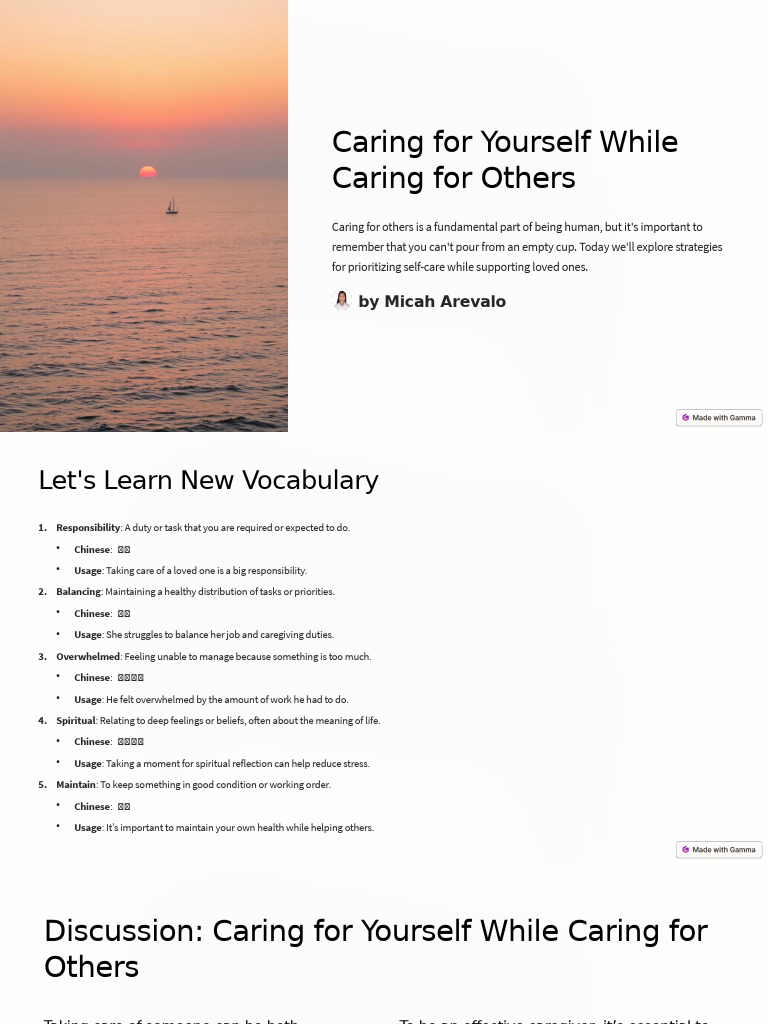 Caring For Yourself While Caring For Others | PDF | Caregiver ...