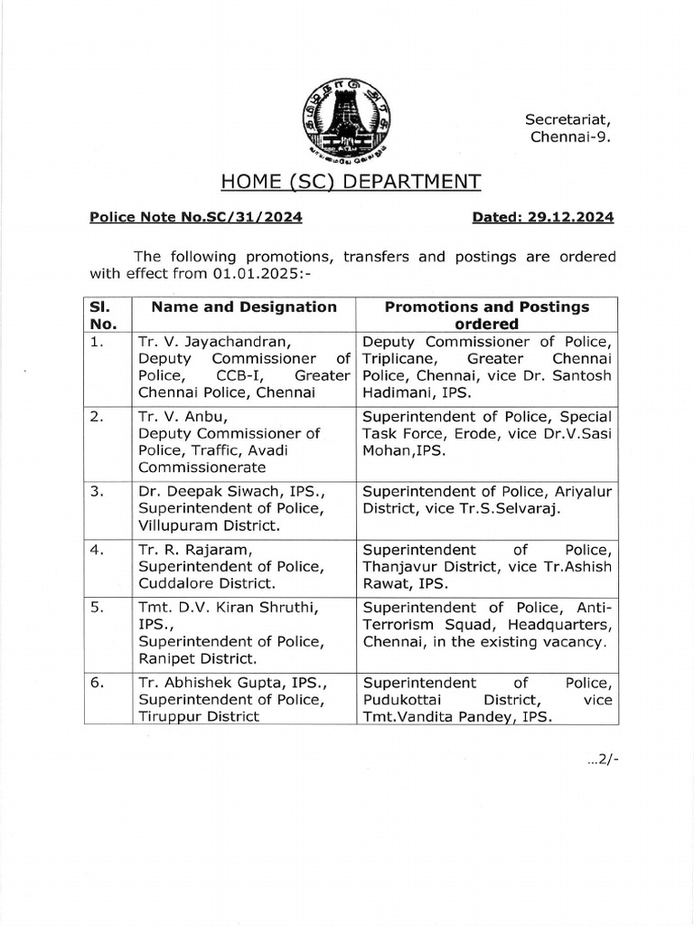 Police Note 31 | PDF