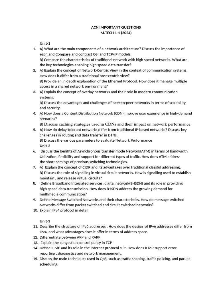 Acn Pdf Computer Network Internet Protocols