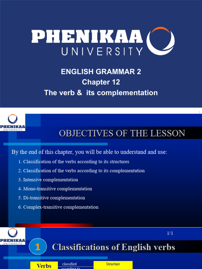 Verb Classification & Complementation | PDF | Clause | Verb
