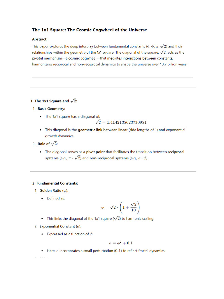 The Cosmic Cogwheel of The Universe | PDF