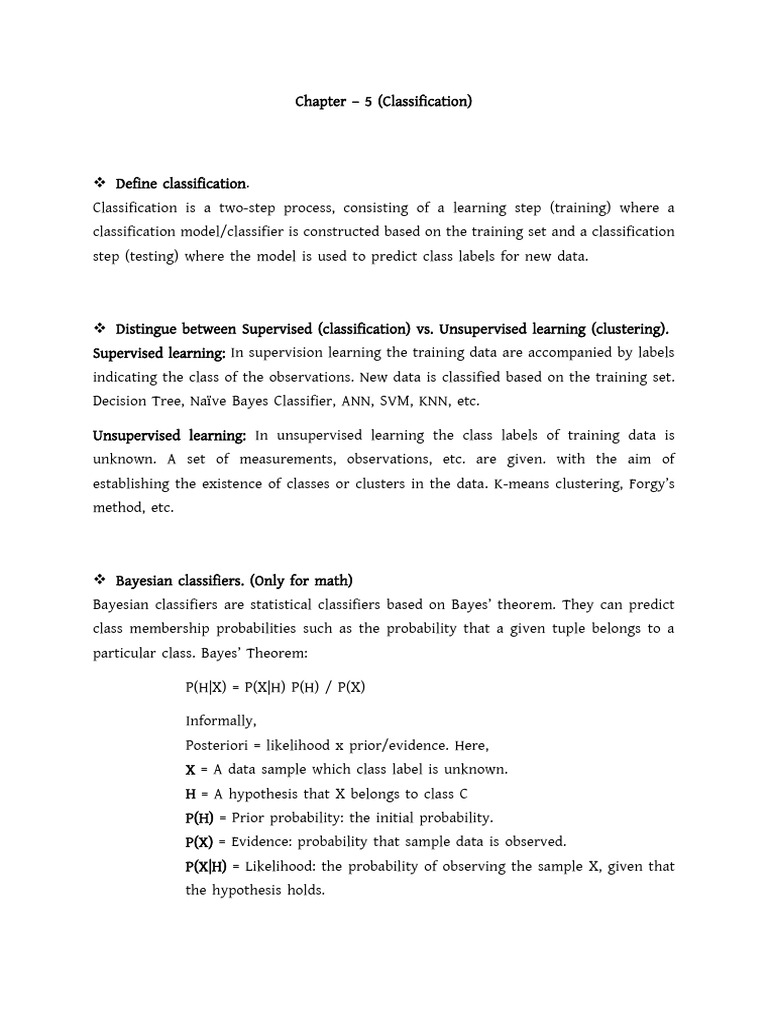 Data MIning Chapter 8 | PDF | Statistical Classification | Bayesian Inference