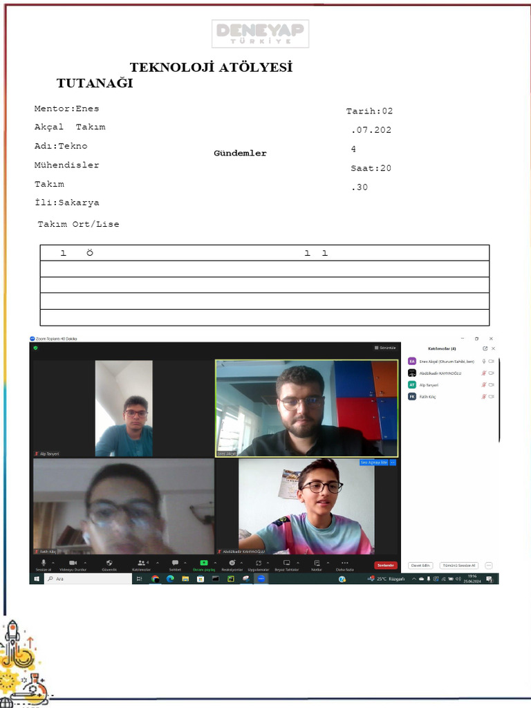 TAKIMLAR TOPLANTI TUTANAĞI ASIL | PDF