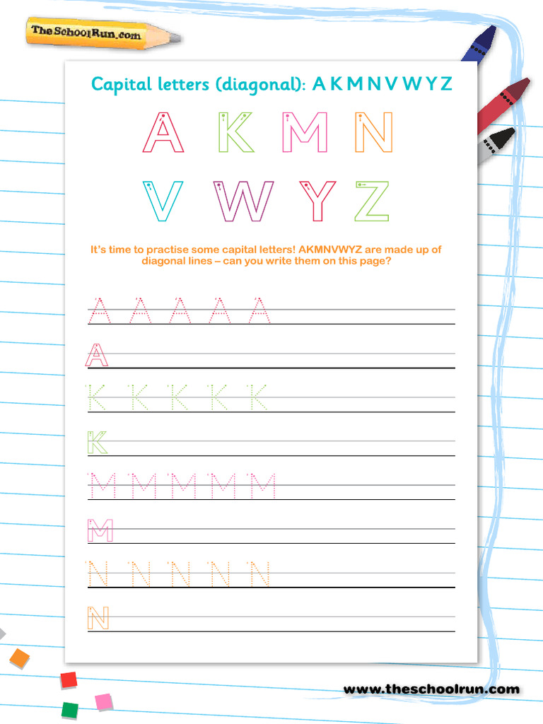 Capital Letters Diagonal Akmnvwyz | PDF