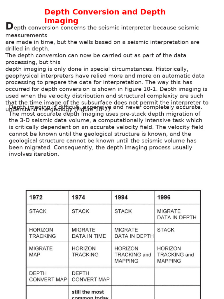 Time Depth Conversion | PDF | Reflection Seismology | Seismology