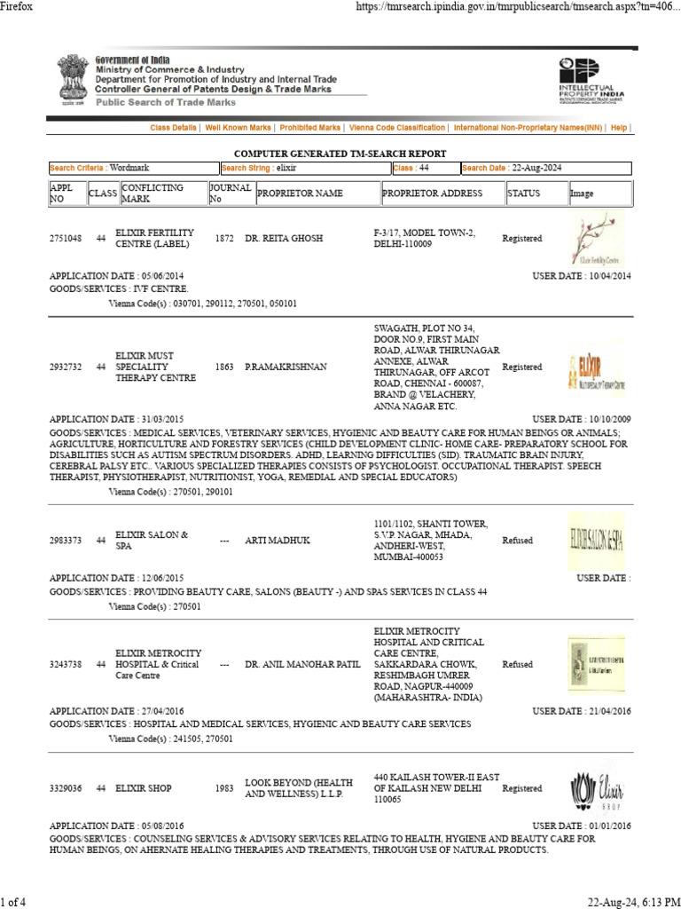 Elixir Search Report Class 44 | PDF | Clinical Medicine | Health Care