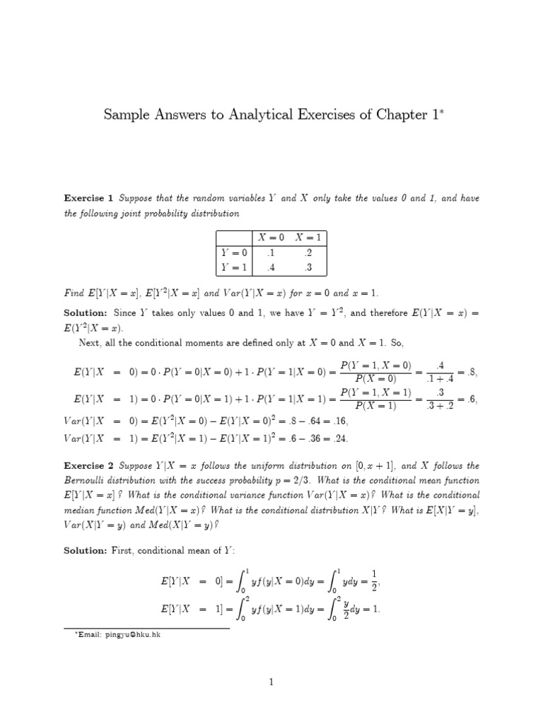 Answer Key to Exercises_LN1_ver1 | PDF | Applied Mathematics ...