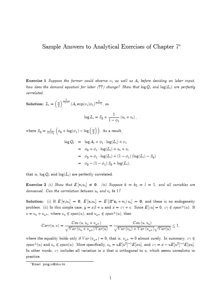 Answer Key To Exercises - LN7 - Ver2 | PDF | Ordinary Least Squares | Interpolation