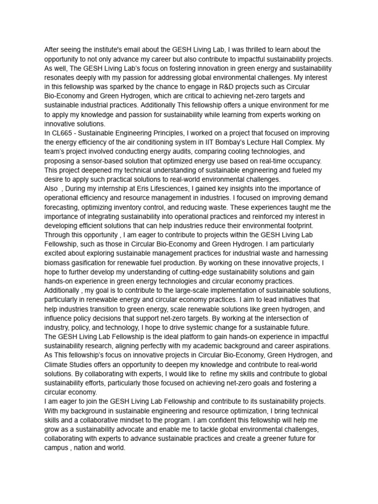 SOP_GESH | PDF | Sustainability | Sustainable Energy