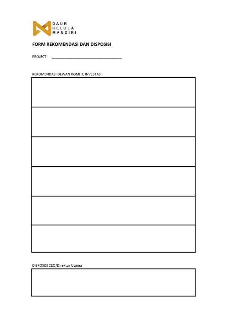 Form Rekomendasi dan Disposisi | PDF