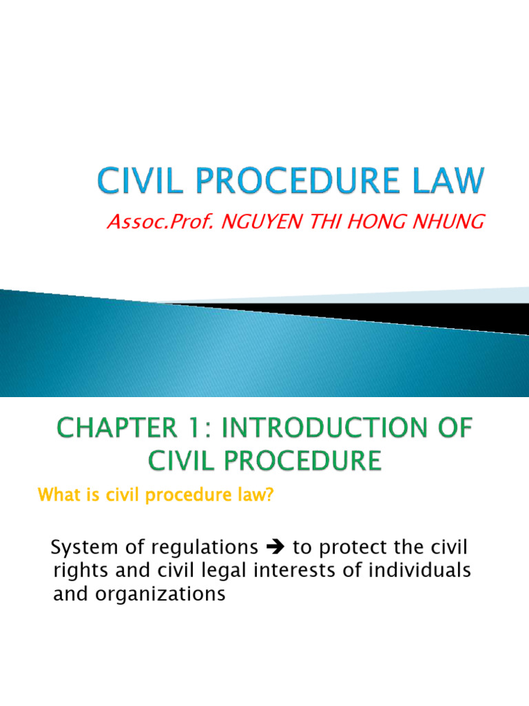 Overview of Civil Procedure Law Principles | PDF | Trials | Civil Procedure