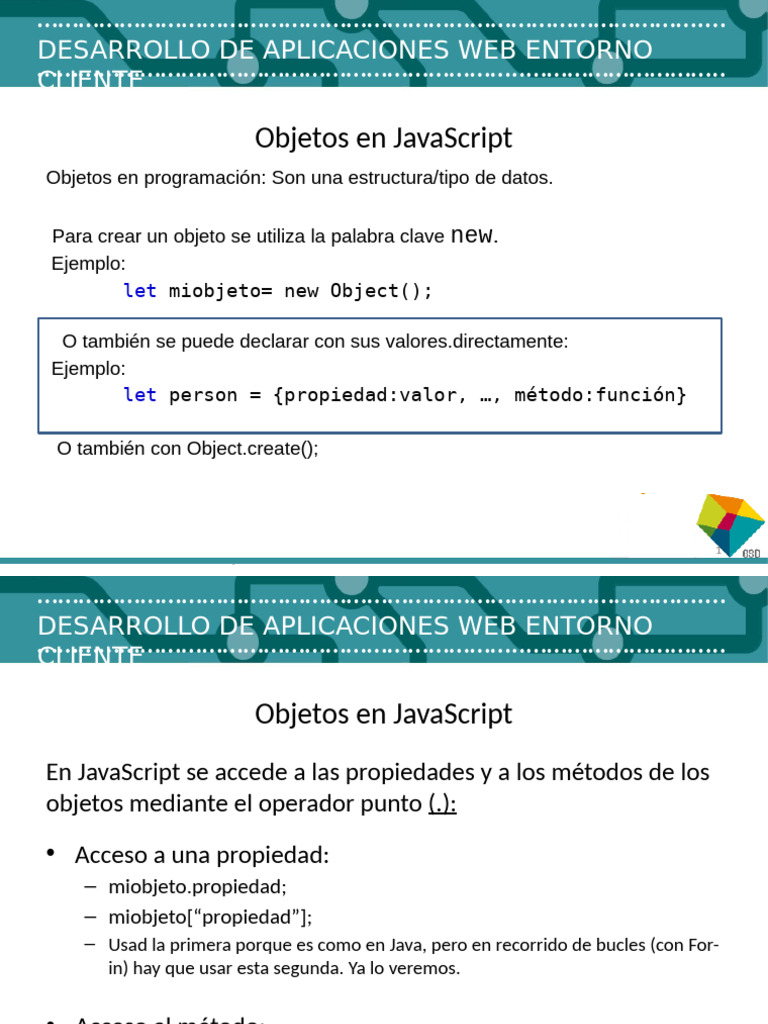 UT 3 Utilización de los objetos predefinidos del lenguaje V27 | PDF | Script Java | Objeto ...