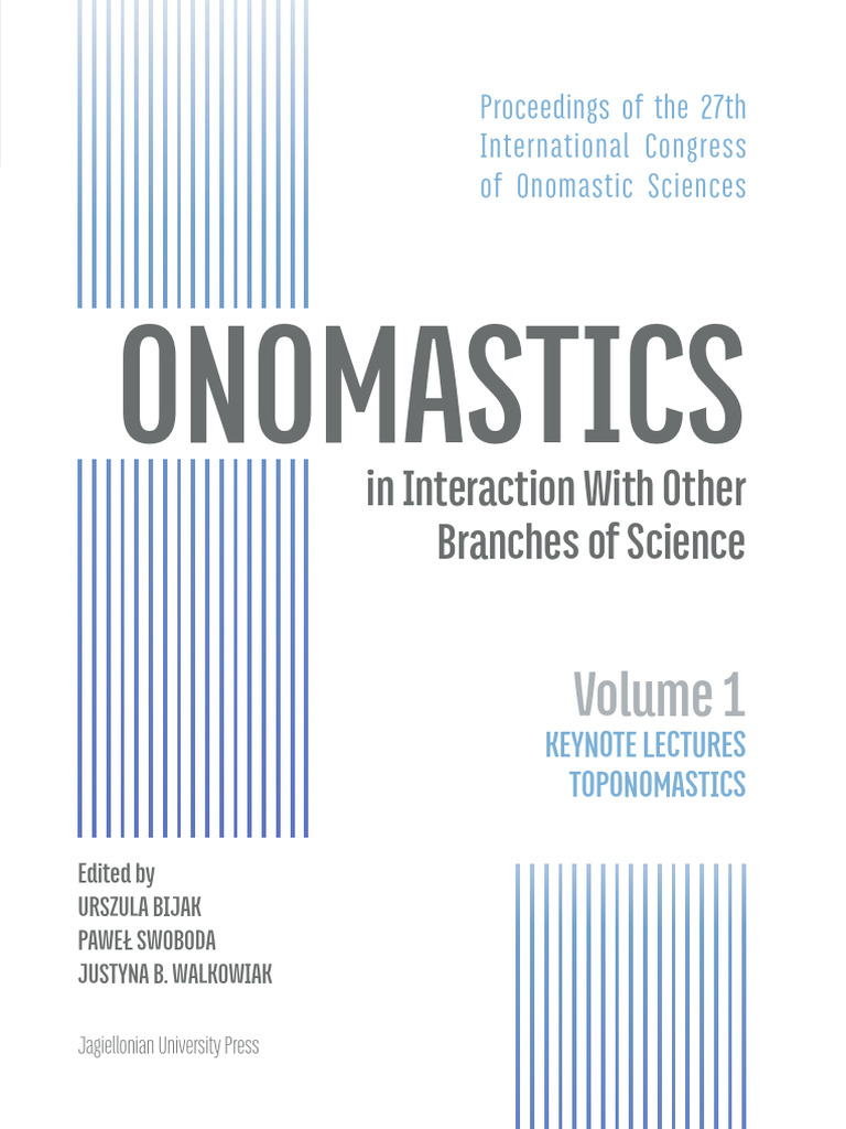 Proceedings of Onomastic Sciences 2023 | PDF | Linguistics