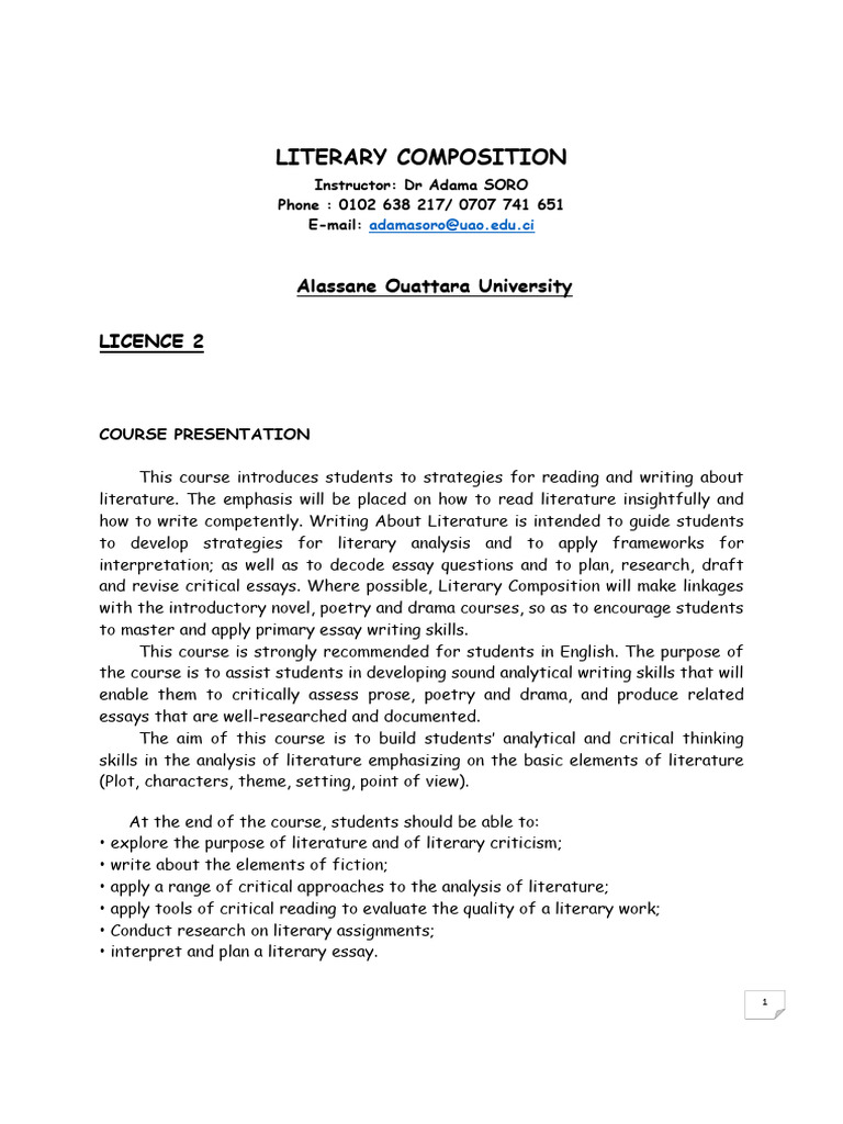 Literary Composition L2 Students | PDF | Essays | Narration
