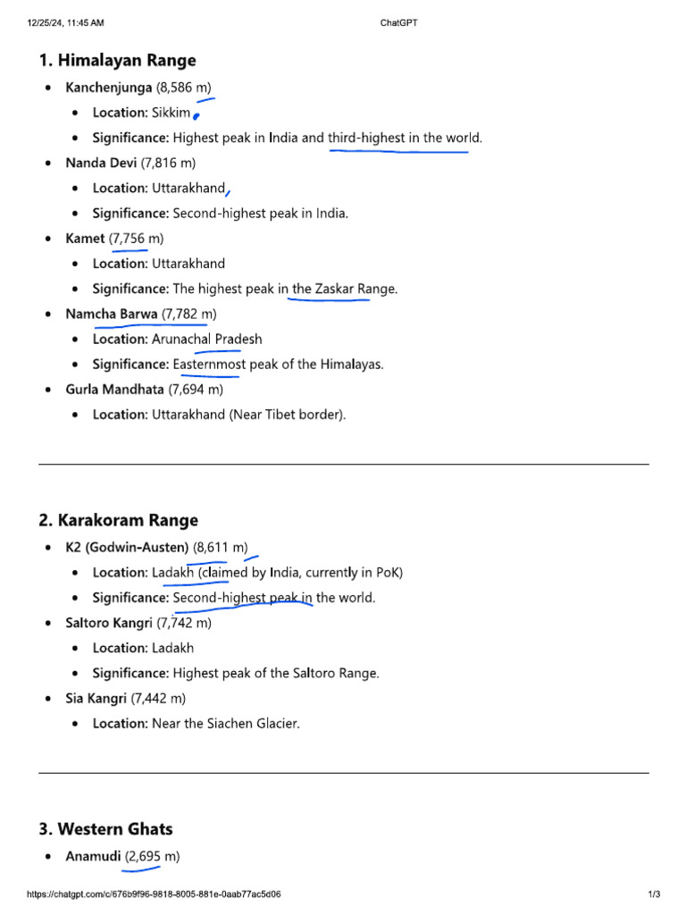 Mountain Ranges Part 1 | PDF