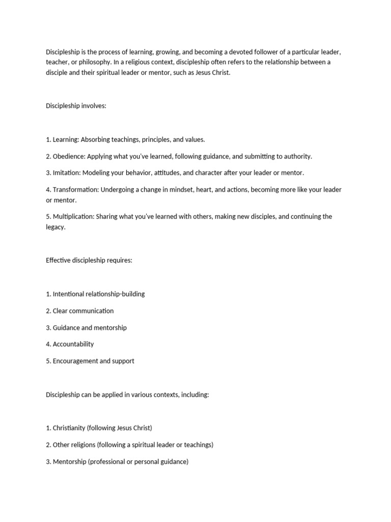 Effective Discipleship and Mentorship Guide | PDF | Mentorship ...