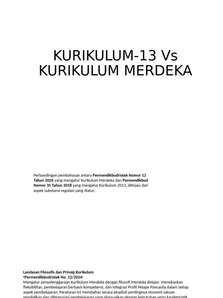KURIKULUM-13 Vs KURIKULUM MERDEKA | PDF