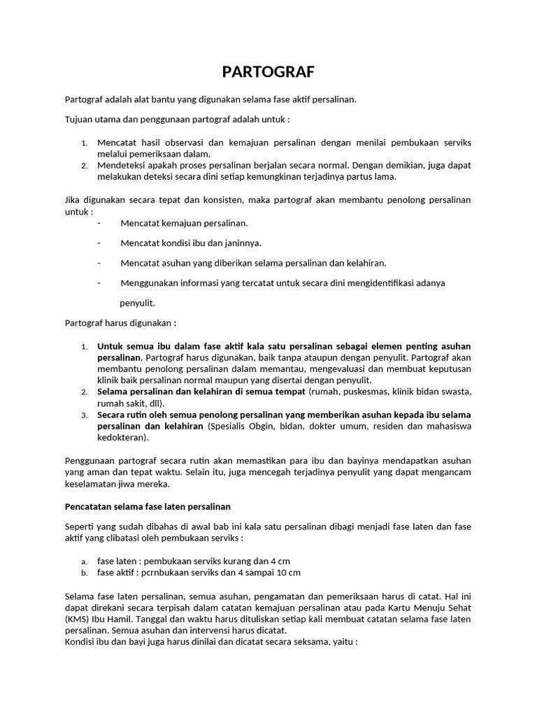 PARTOGRAF Refisi | PDF