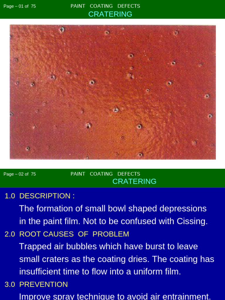 Paint Coating Defects Overview | PDF | Paint | Coating