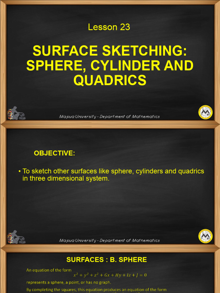 Lesson-23-Surface Sketching-Sphere, Cylinder and Quadrics | PDF | Euclidean Geometry ...