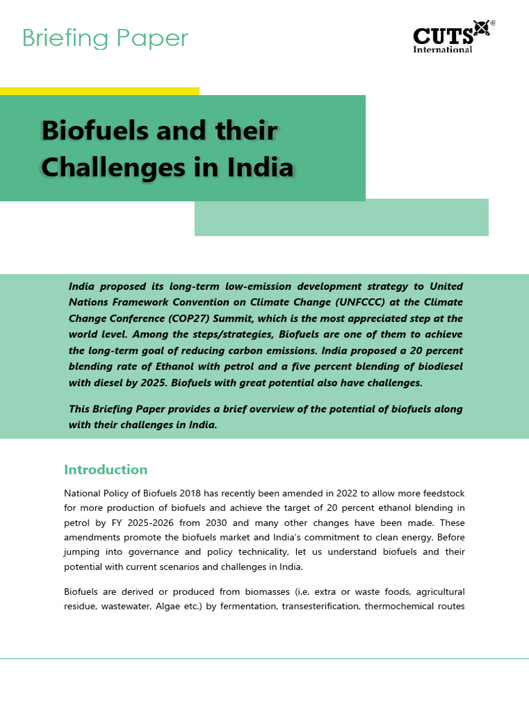 BP Biofuels and Their Challenges in India | PDF | Biofuel | Biodiesel