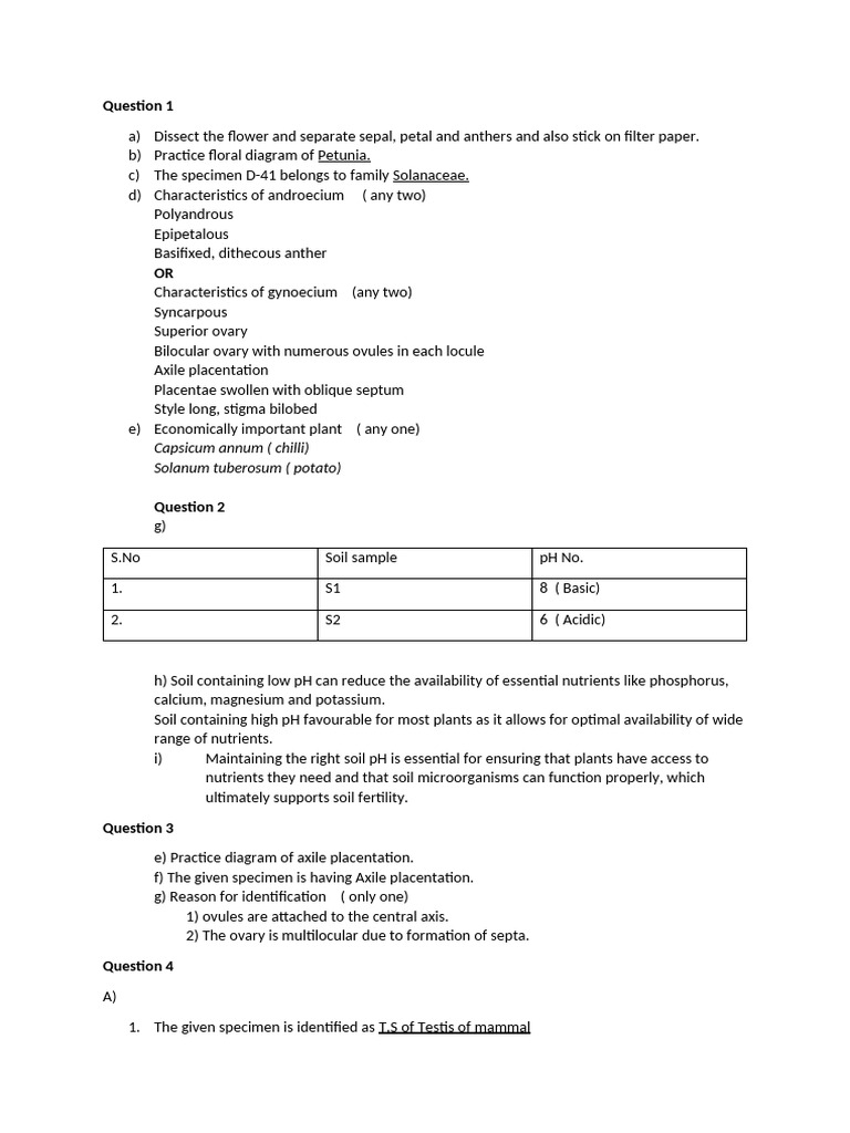 Isc Biology Practical Answers | PDF | Reproduction | Biology