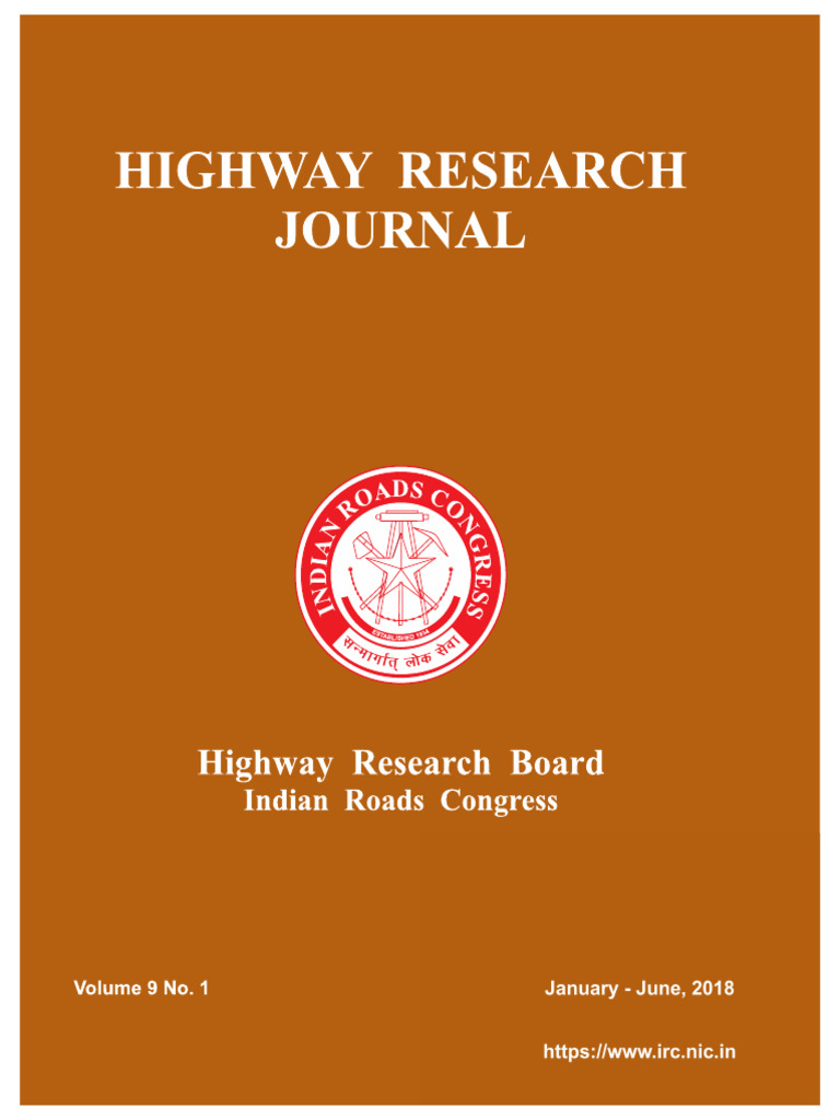 AY 2017-18 - Highway Research Journal | PDF